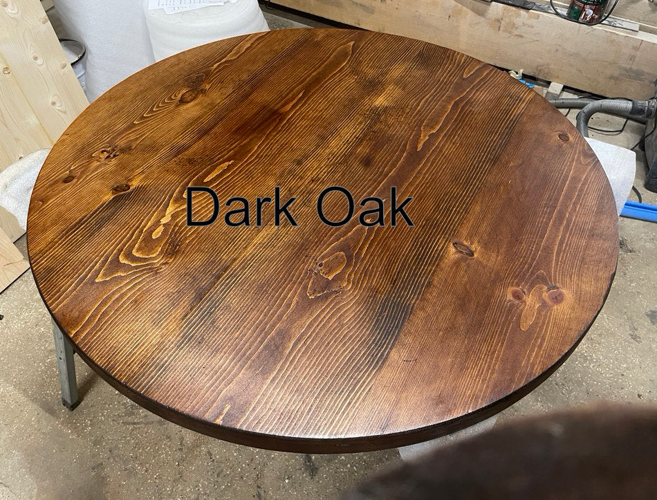 Round Dining Table – Rust and Oak