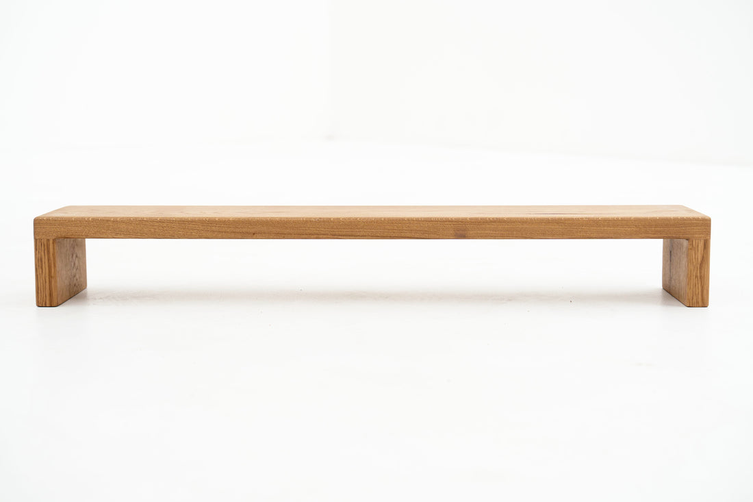 Solid Oak Monitor Stand with Oak Sides | 20cm Depth – Rust and Oak