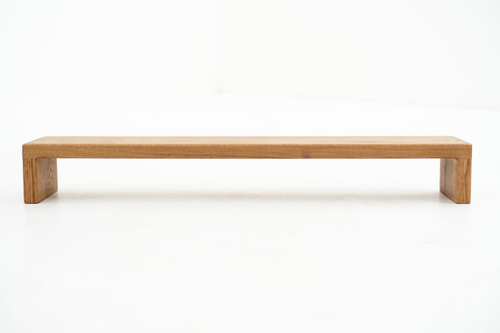 Solid Oak Monitor Stand with Oak Sides | 20cm Depth – Rust and Oak
