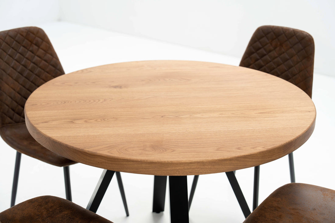 Round Solid Oak Dining Table – Rust and Oak