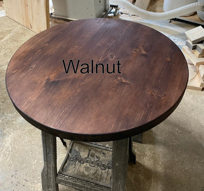 Round Dining Table – Rust and Oak