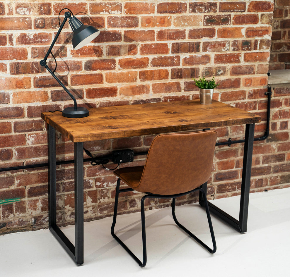 Rustic Industrial Desk – Rust and Oak